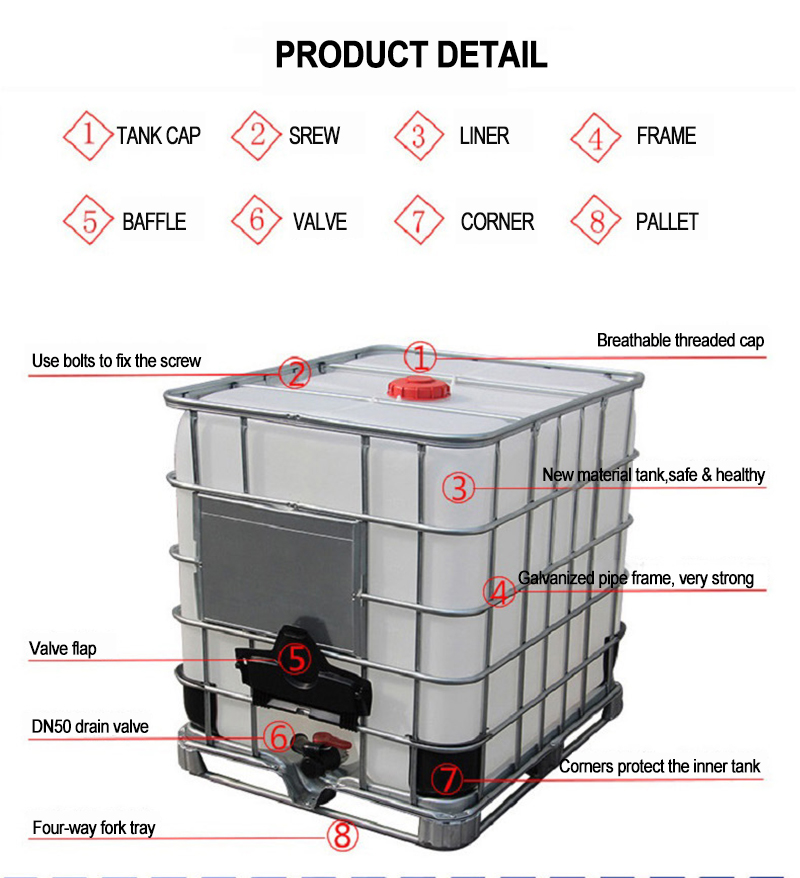 Contenedor de agua ibc tote de 1000 litros Tanque IBC de 1000L para ...